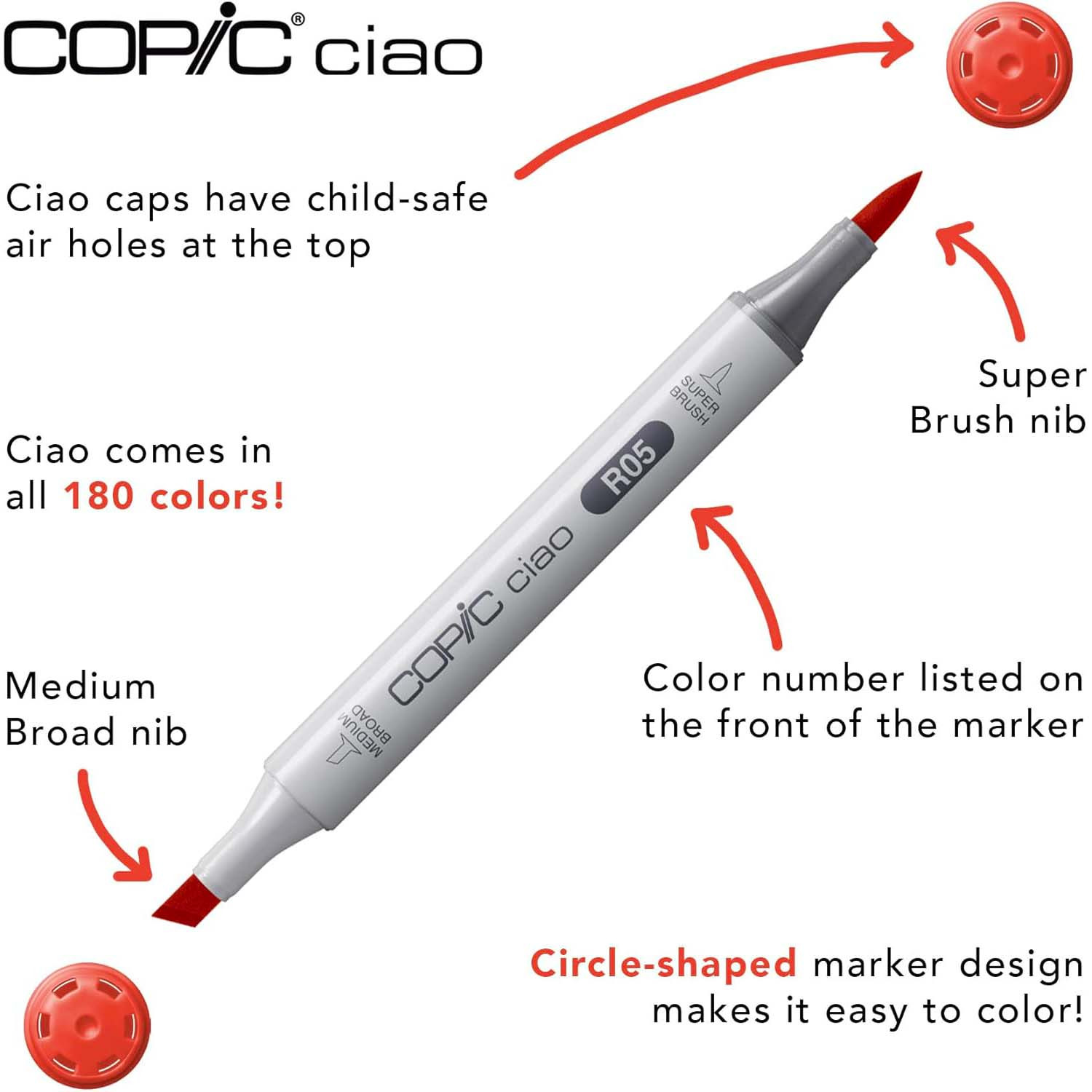 COPIC Ciao 6set Pastel - Set 6 Pennarelli per Illustrazioni Professionali